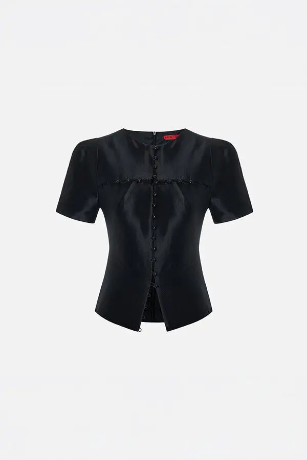 PCFG Party Edit Front Closure Top With Hook-and-eye Detail