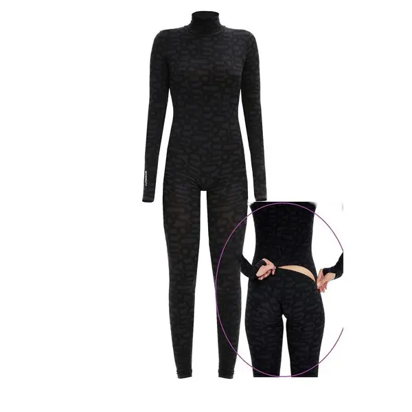 MONOSUIT Turtleneck Long Sleeve Full Seamless Eco Bodysuit - Black