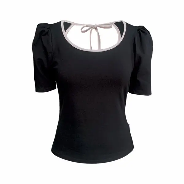 FROCK TALES Black / Silver Belle Top With Scoop Neck In Black And Silver - Black/silver