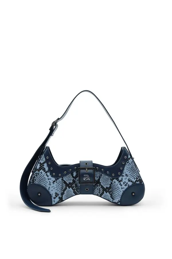 A BY ANYAH Archie Serpiente Azul Shoulder Bag