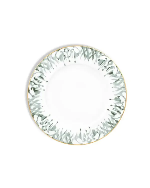 Mojjere Fine Porcelain Dinner Plate White & Sage Design - Green