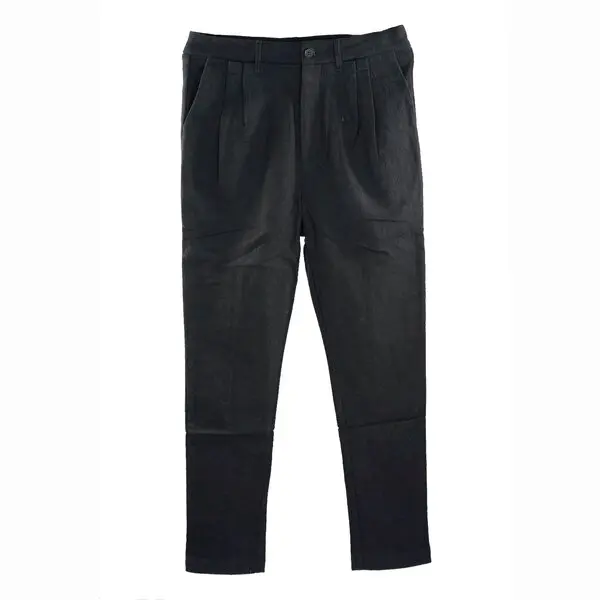 SMART AND JOY Slim-fit Cotton Jacquard Pants - Black
