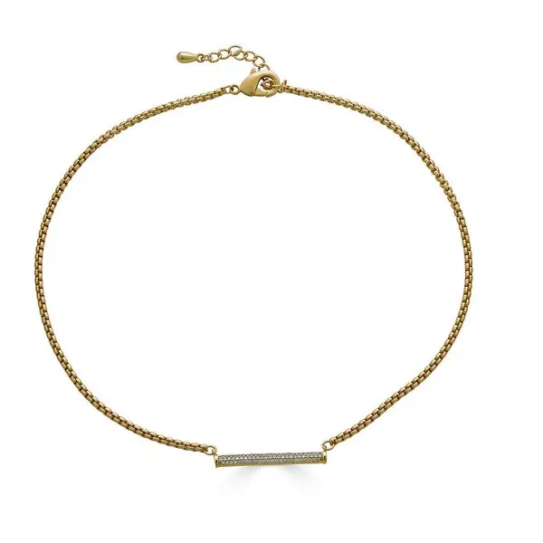 LONI PAUL JEWELRY Pave Bar Necklace - Gold