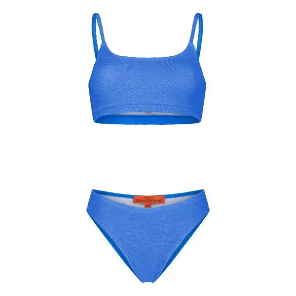 MAISON TANGERINE Ibiza Berry Textured Bikini - Blue