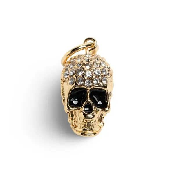 JAGGED HALO JEWELRY Lucy Skull Charm In Yellow - Gold
