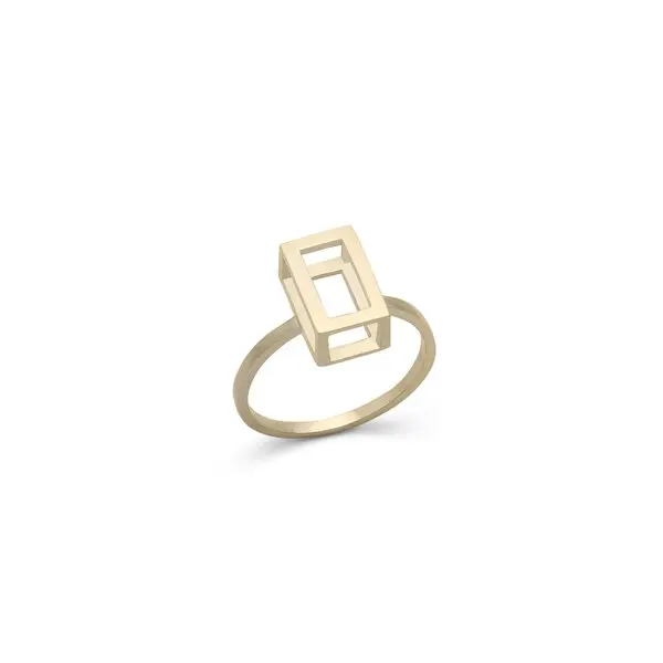 SHEIDA FARROKHI Rectangle Ring Solid Yellow - Gold
