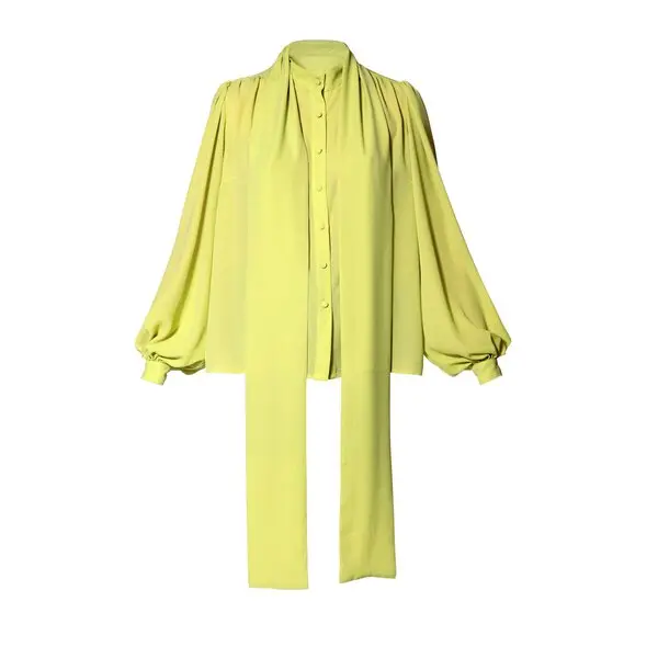 AGGI BY HALEWSKI Loretta Wild Lime Long Sleeve Shirt - Green