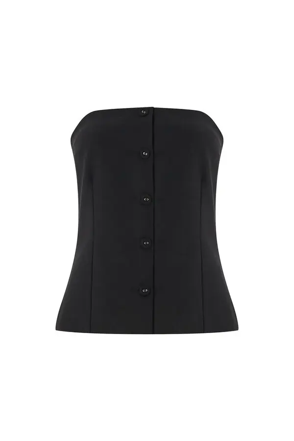 EXQUISE Regular Strapless Button-front Bustier