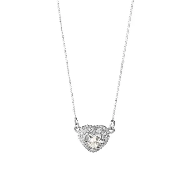 CHIARELLA Multi-zirconia Necklace Translucent White - Silver