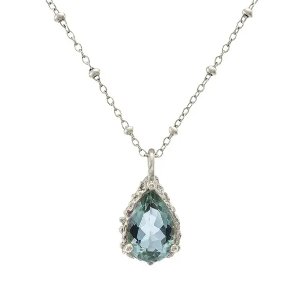 DAINTY LONDON Silver Topaz Necklace Aurelia - Blue