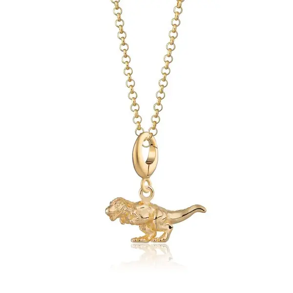 LILY CHARMED Plated T-rex Dinosaur Charm Necklace - Gold