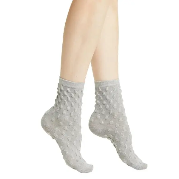 HIGH HEEL JUNGLE BY KATHRYN EISMAN Waffle Combed Cotton Socks - Grey