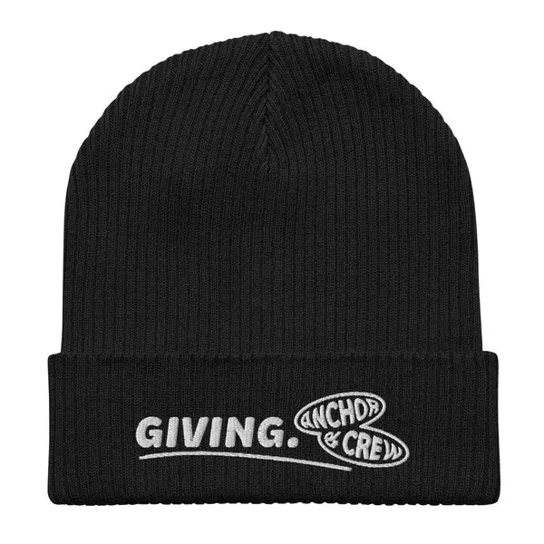 ANCHOR & CREW Giving Gen. Organic Cotton Embroidered Beanie - Black