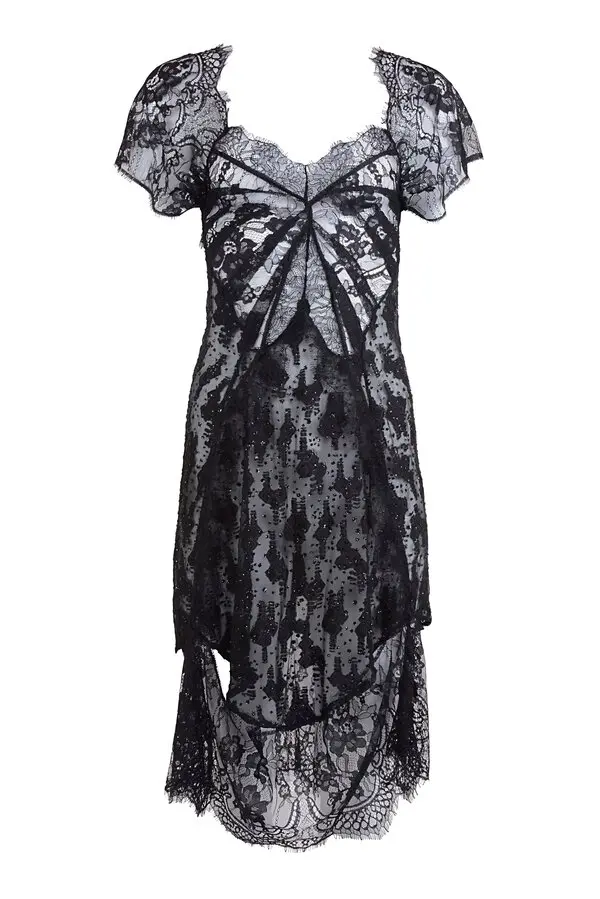 Natalia Petruch Violette Silk Lace Dress - Black