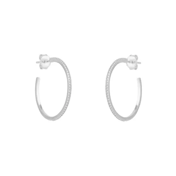 SPERO LONDON Sterling Stud Hoop Earring - Silver