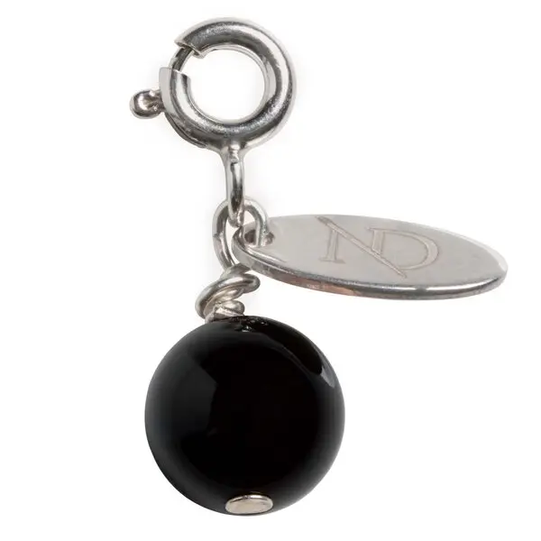 N'DAMUS LONDON Black / Silver Black Onyx Gemstone & Silver Charm - Black/silver