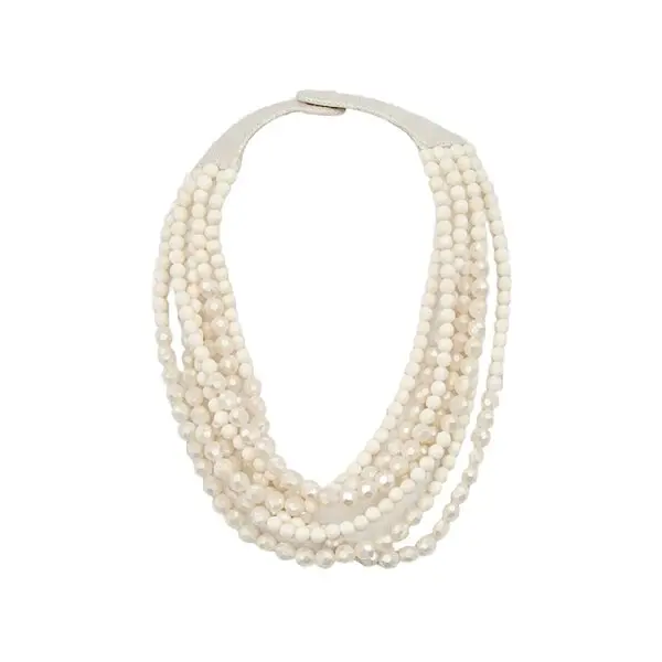 Fairchild Baldwin White / Gold Helena Pearlized White Necklace - White/gold