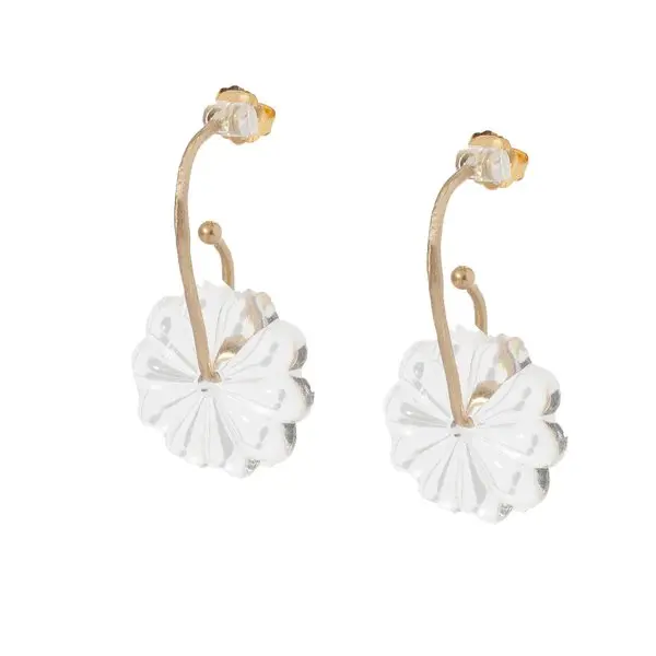 CASTLECLIFF Neutrals / Glass Bloom Earring - Gold