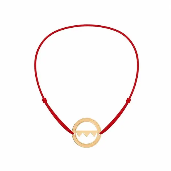 GALER Gold / Red Fang 14k Gold Cord Bracelet - Gold/red