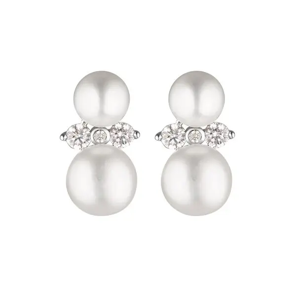 STEPHANIE BROWNE AUSTRALIA White / Silver Audrey Pearl Earrings - White/silver