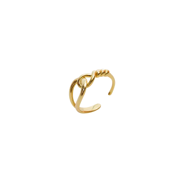 SPERO LONDON Knotted Circles Sterling Silver Adjustable Ring - Gold