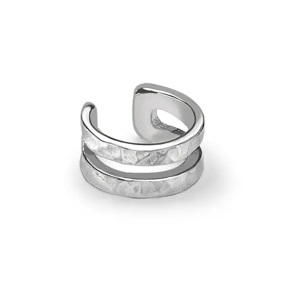 DOWER & HALL Double Bar Nomad Ear Cuff - Silver