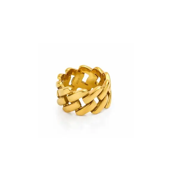 ADIBA Mega Chain Links Stainless Steel Ring - Gold