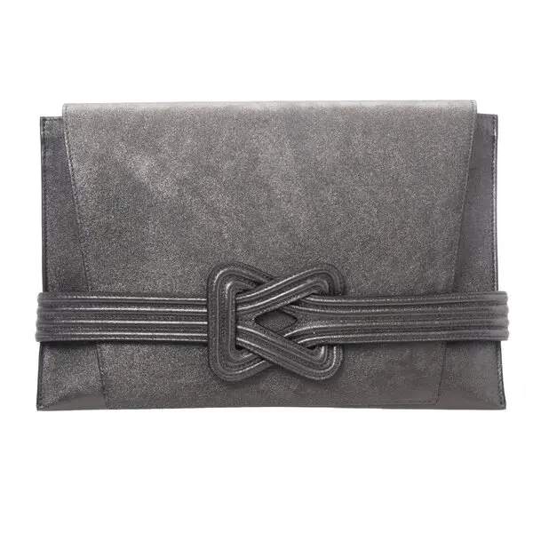 GRÁINNE MAHER Anu Convertible Clutch Pewter Metallic