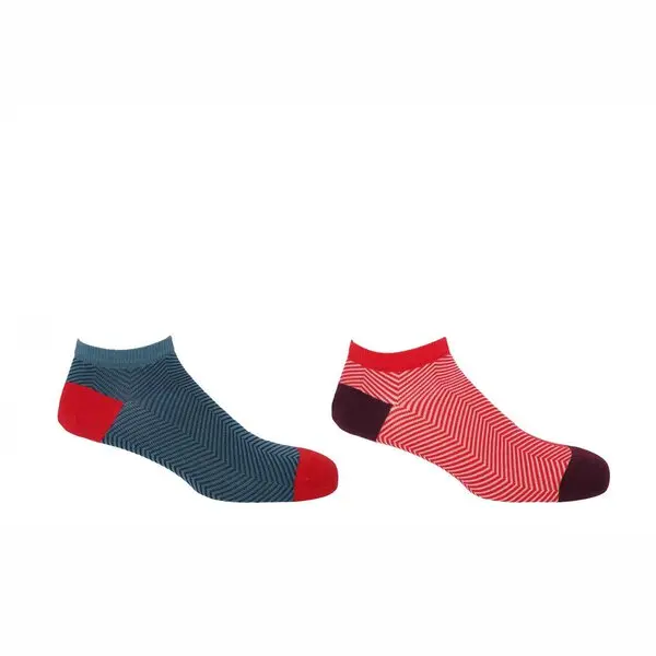 PEPER HAROW - MADE IN ENGLAND Lux Taylor Trainer Socks Bundle Blue & Red - Blue/red