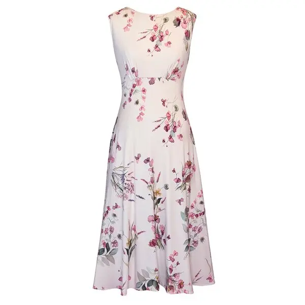 ALIE STREET LONDON Luna Midi Dress With Pockets In Petal Floral - Pink