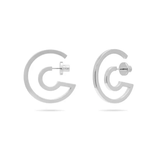 MEULIEN Unique Open Hoop And Huggie Earrings - Silver