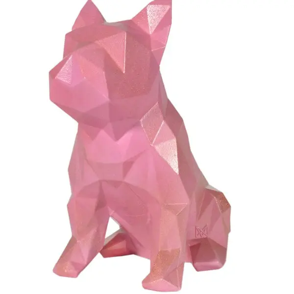 MAROKKA DESIGN French Bulldog Geometric Sculpture Frank In Fondant - Pink