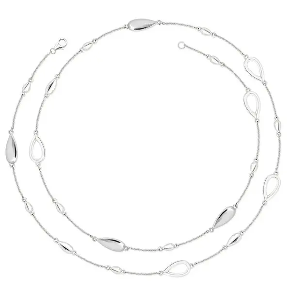 LUCY QUARTERMAINE Station Petal Necklace - Silver