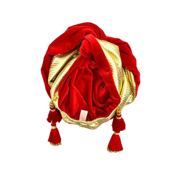 JULIA CLANCEY Zia Golden & Ruby Mini Dorado Reversible Turban