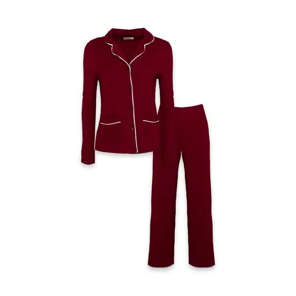 REVE SLEEPWEAR Revouse Tencel Long Pj Set In Deep Berry - Red