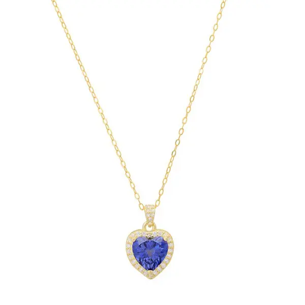 KYLIE HARPER Heart-cut Tanzanite Halo Pendant Necklace - Gold