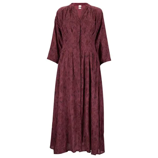 EM & SHI Berry Pleats Dress - Red