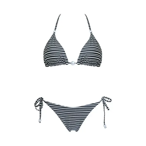AULALA PARIS The Moondrop Midnight Reversible Triangle Bikini - Black