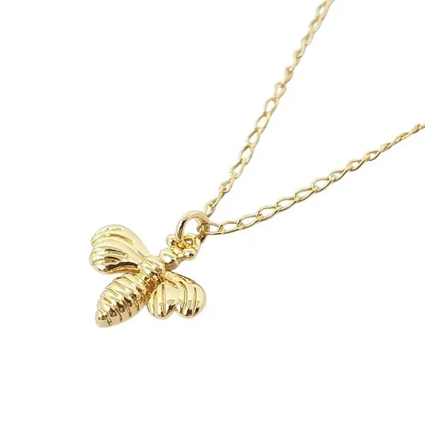 HARFI Insect Bug Bee Mini Animal Pendant Charm Necklace - Gold
