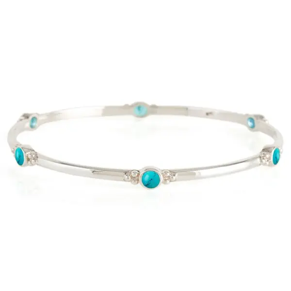 CHARLOTTE'S WEB JEWELLERY Blue / Silver Holi Jewel Silver Bangle Turquoise - Blue/silver