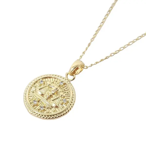 HARFI Libra Plated Zodiac Astrology Pendant Charm Necklace - Gold