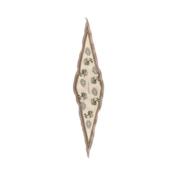 LOST PATTERN Daisy Silk Diamond Neckerchief - Grey
