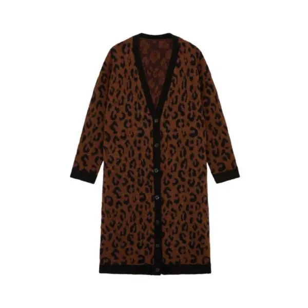 LITTLE LIES Black / Brown Love Bites Leopard Knit Cardigan - Black/brown