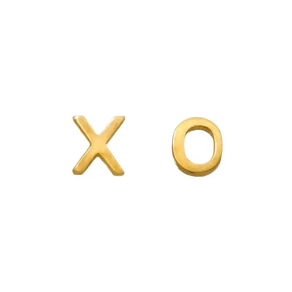HEATHER HAWKINS X O Letter Stud Earrings Fine Jewelry Fourteen Karat Gold - Yellow