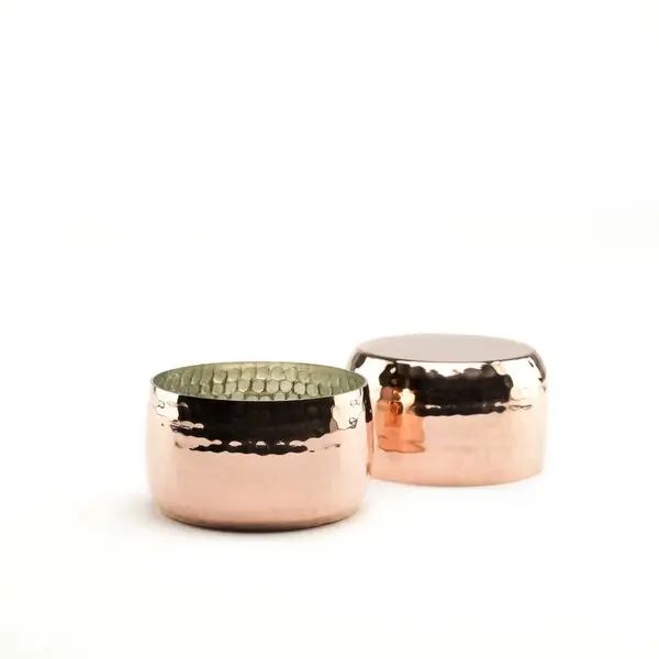 ANATOLIACRAFT Set Of Two Copper Snack Bowls - Brown