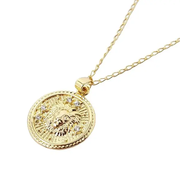 HARFI Leo Plated Zodiac Astrology Pendant Charm Necklace - Gold