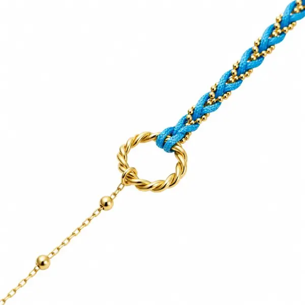 SPERO LONDON Sterling Silver Rope Beaded Chain Bracelet - Blue