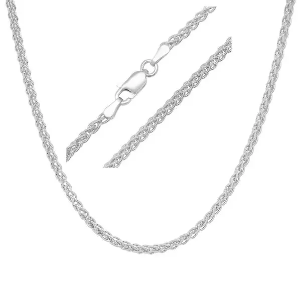 KYLIE HARPER Italian Sterling Foxtail Wheat Chain 18" 24 - Silver