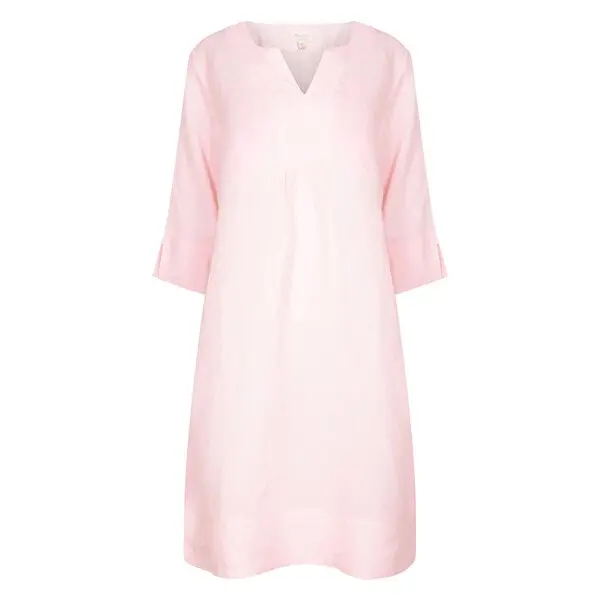 NOLOGO-CHIC Life Style Easy Tunic Dress Linen Shell - Pink