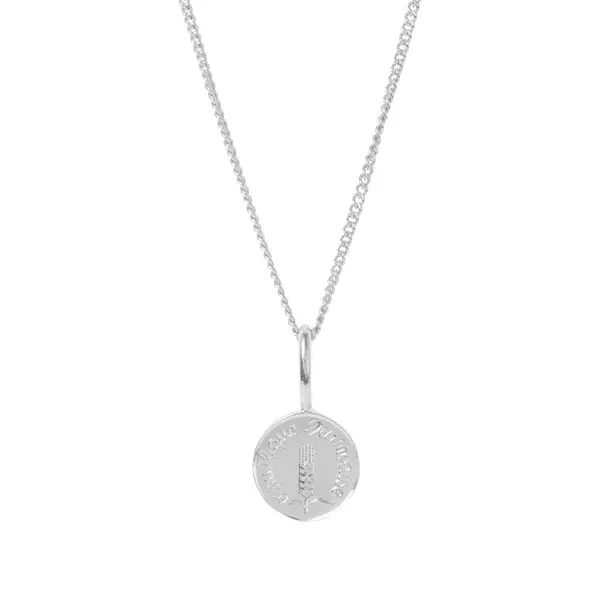 KATIE MULLALLY French Centime Coin Charm Necklace - Silver